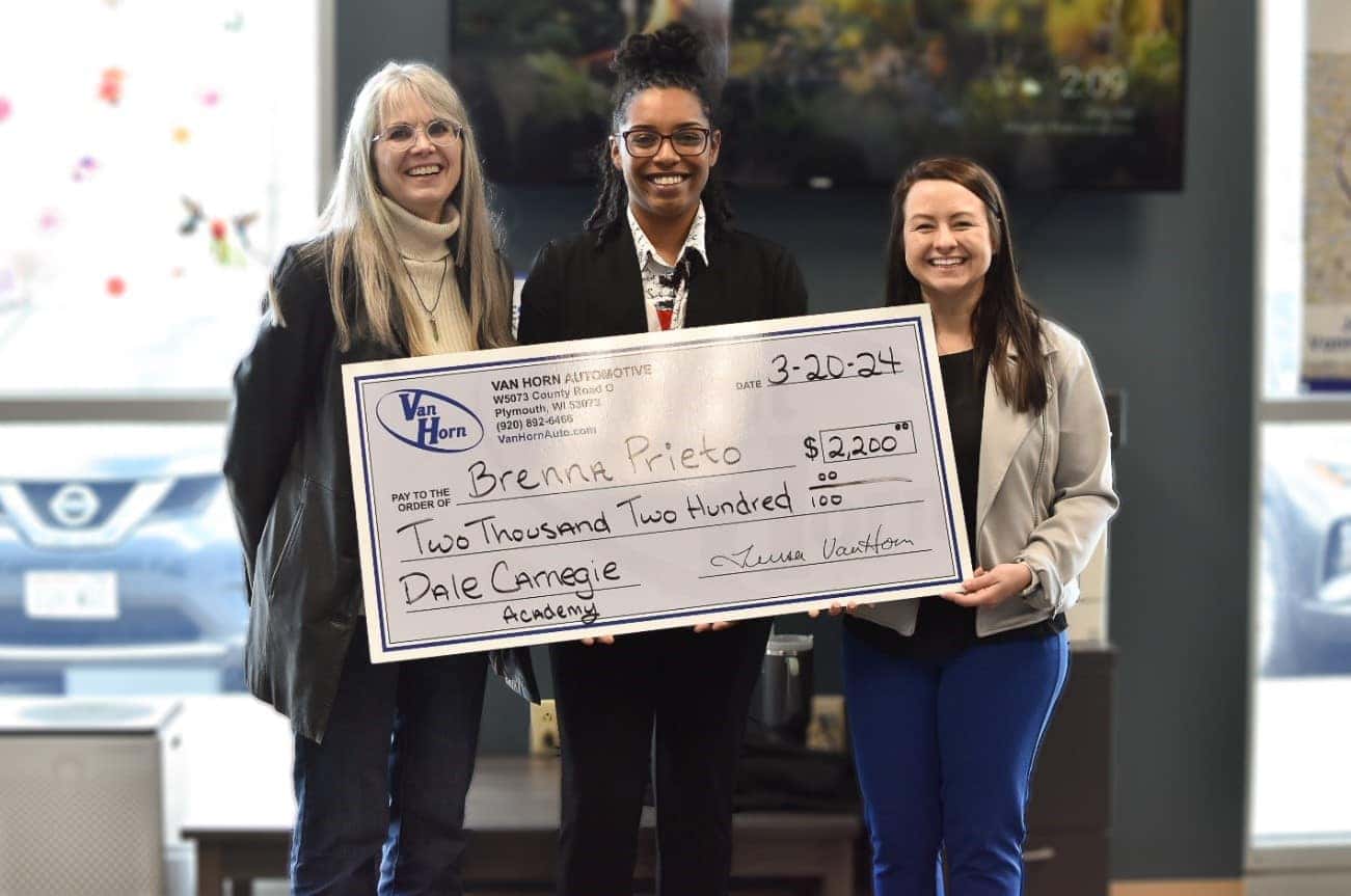 Van Horn Awards Brenna Prieto with Dale Carnegie Scholarship